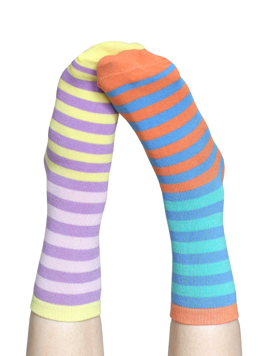 KOOKY STRIPES MIX ANKLE SOCKS – Little Miss Matched