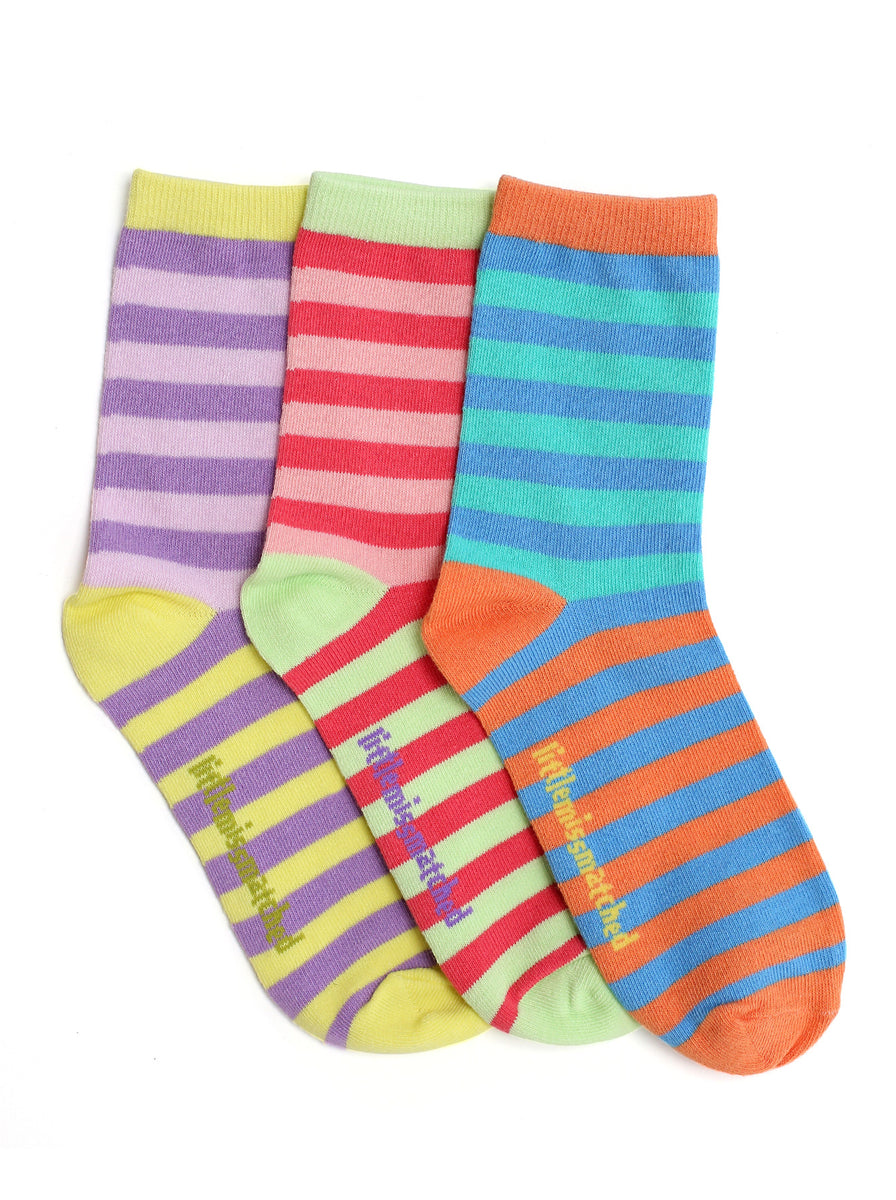 KOOKY STRIPES MIX ANKLE SOCKS – Little Miss Matched